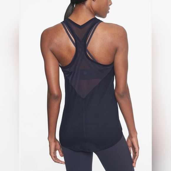 Athleta | Tops | Athleta Mesh Chi Tank Constellation Blue | Poshmark